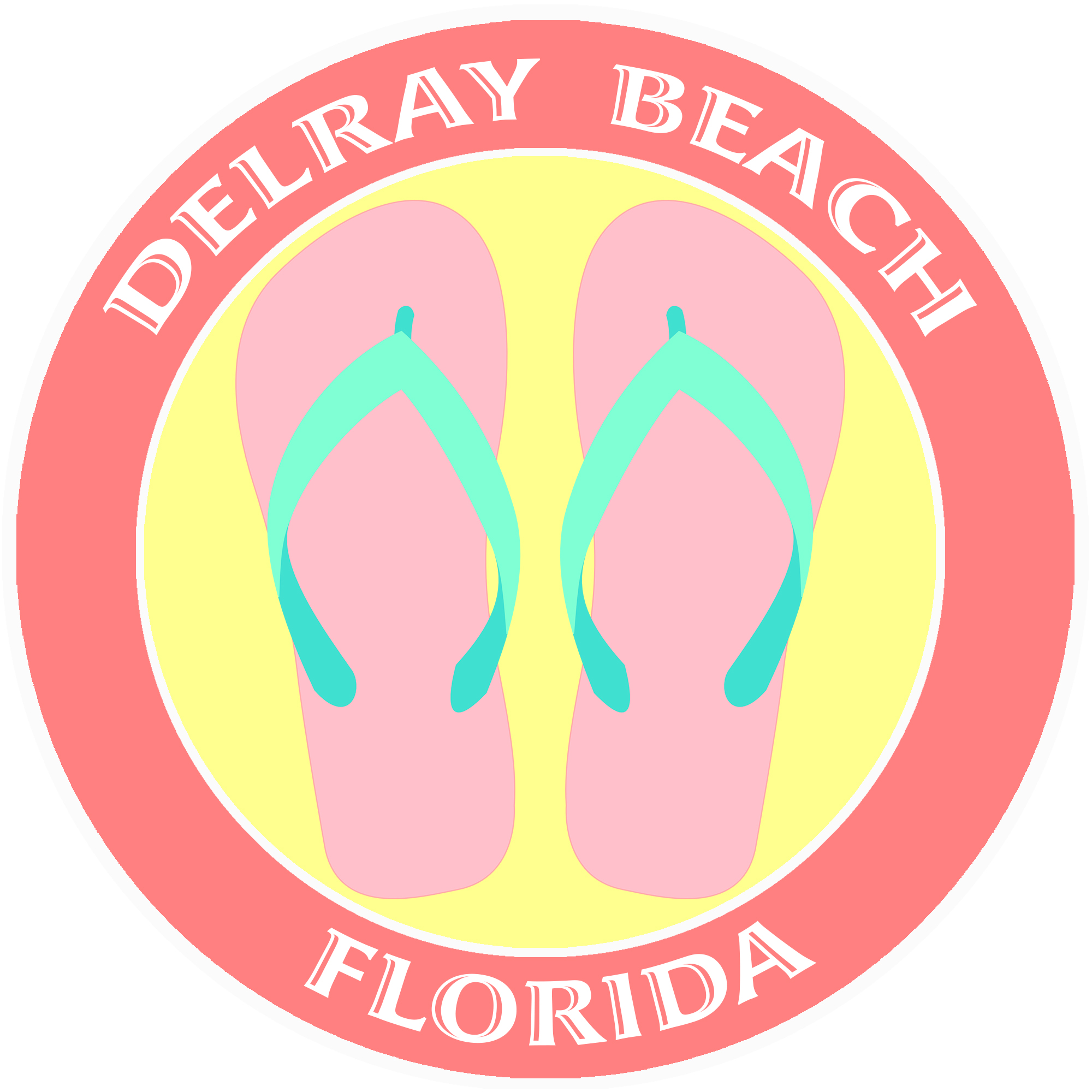 Flip Flops Delray Beach Florida - Car Truck Window Bumper Graphics ...