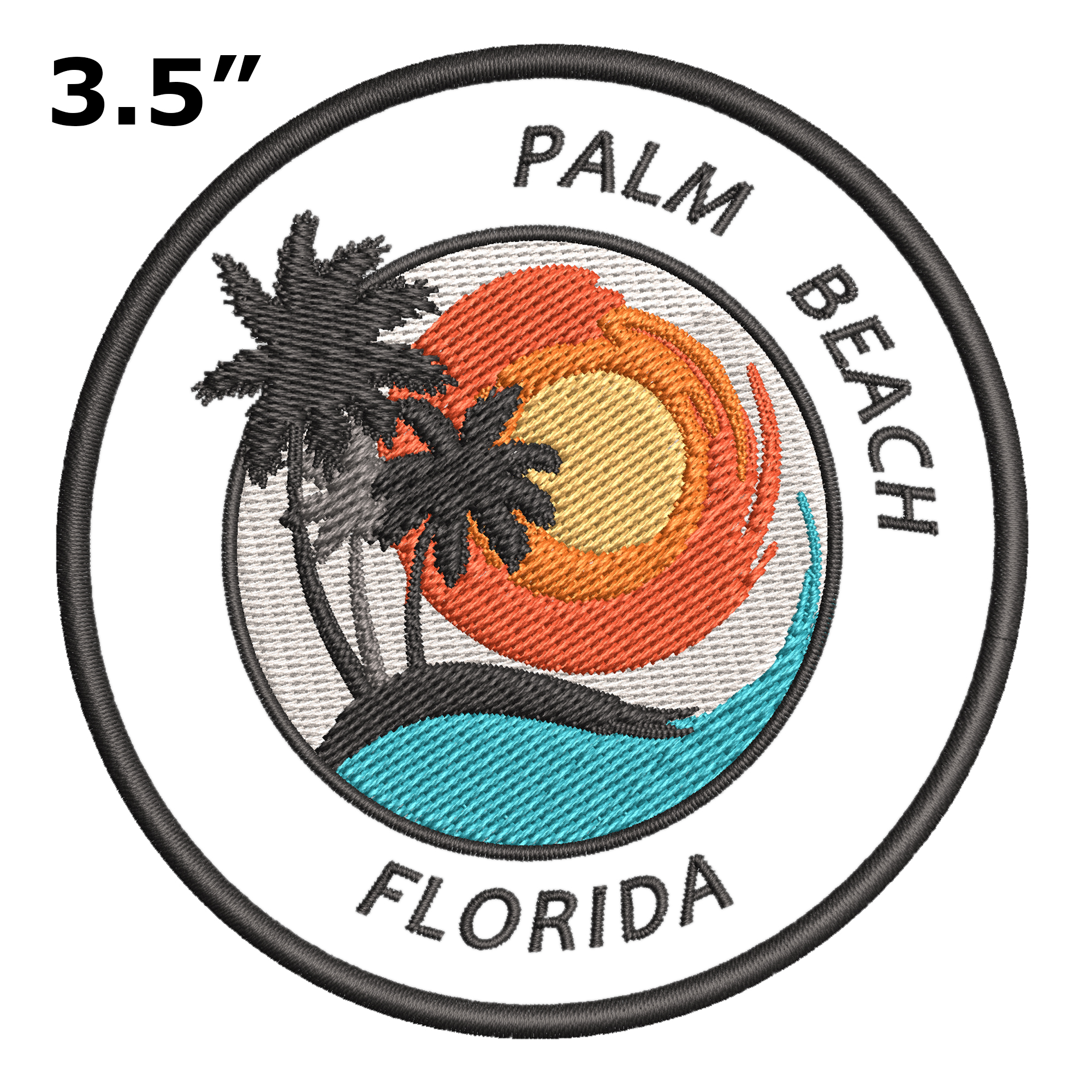 Palm Beach Florida Souvenir Patch Embroidered Iron-On Applique, Palm ...